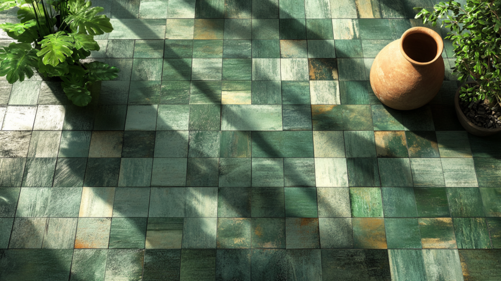 Green Rustic Floor Design – Nature-Inspired Flooring with Timeless Charm