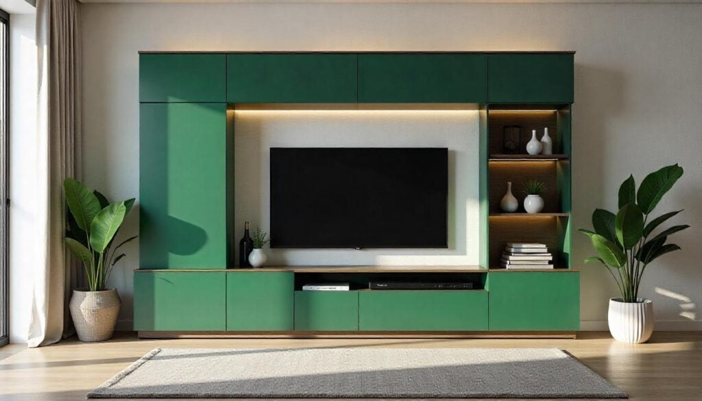 Green Modern TV Unit | Sleek & Functional Storage