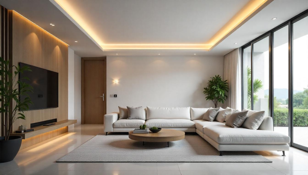 Modern Single-Layered False Ceiling – Sleek & Stylish